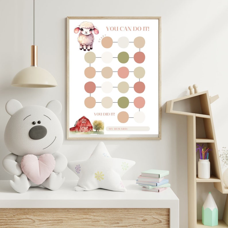 Reward Chart Farm Animals, Cute Printable Behavior Chart, Children ...