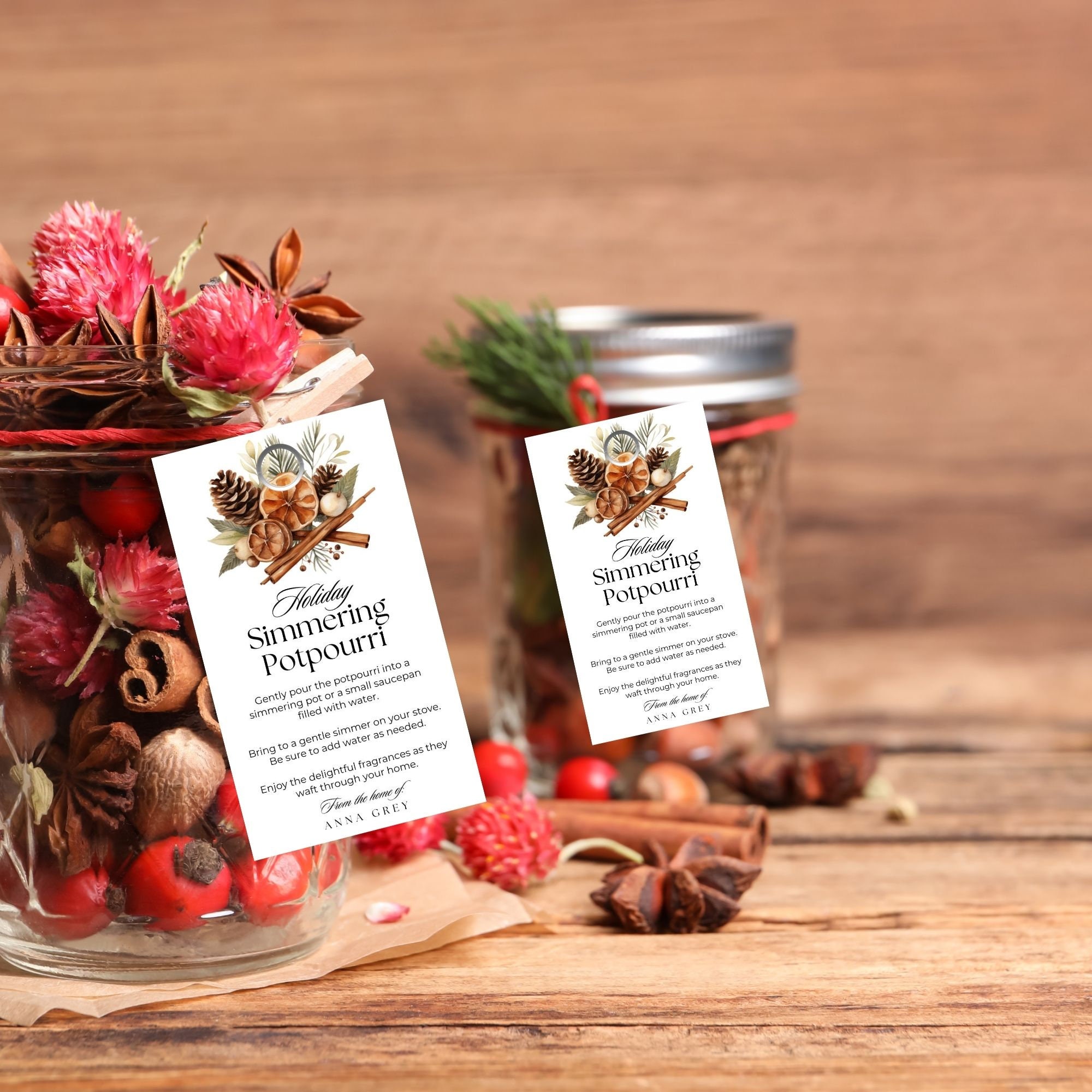 Christmas Potpourri Printable Gift Tag, Editable Label (digital ...