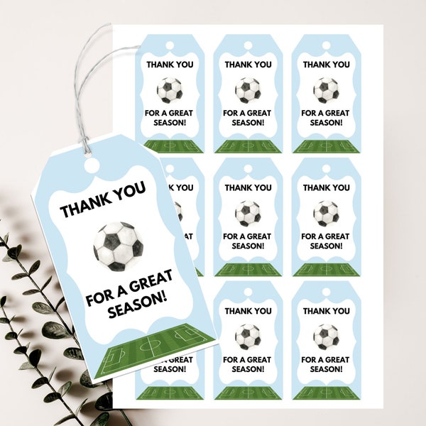 Soccer Thank You Tag - Etsy