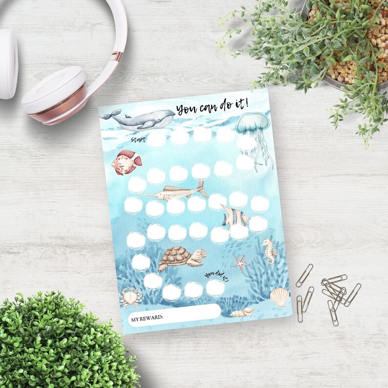 Deep Ocean Reward Chart: Kids Behavior & Chores (printable PDF) - Etsy