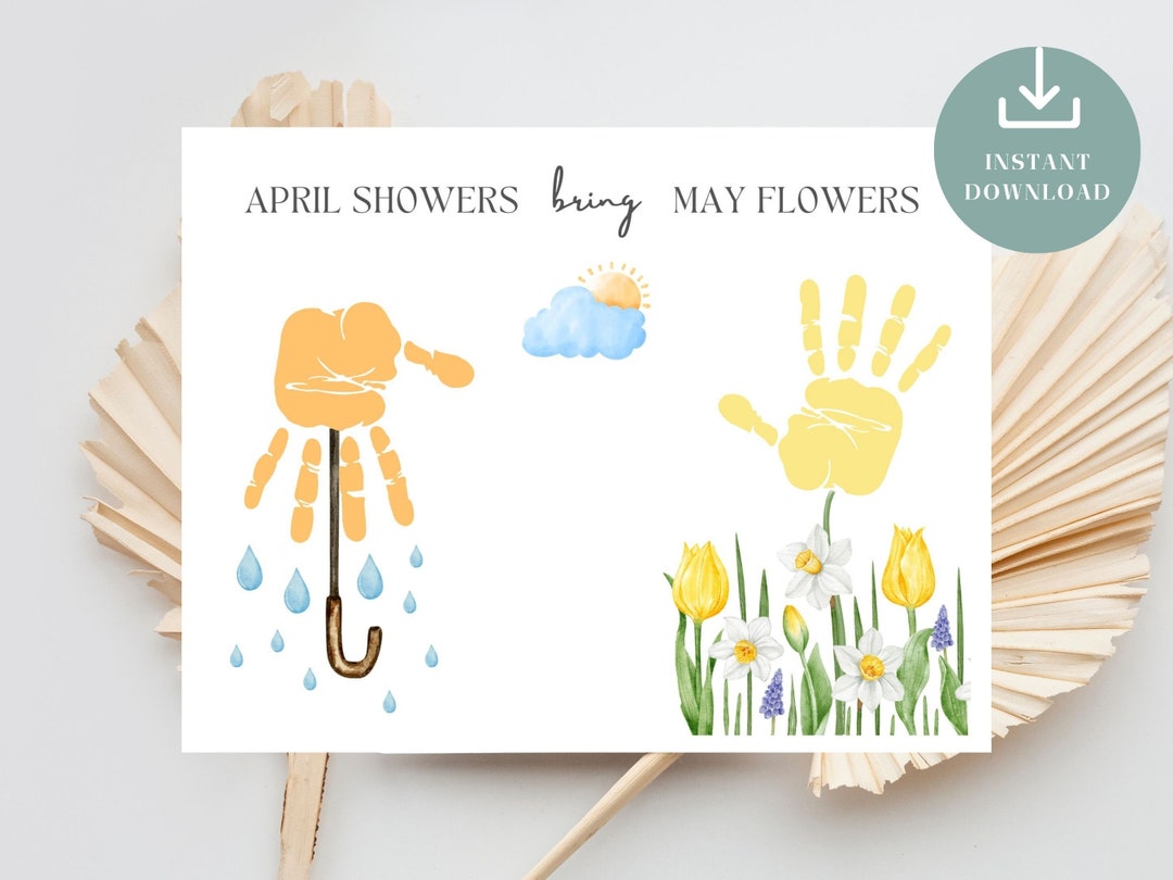 April Showers Activity, Handprint Craft, Kids Homemade Art ...