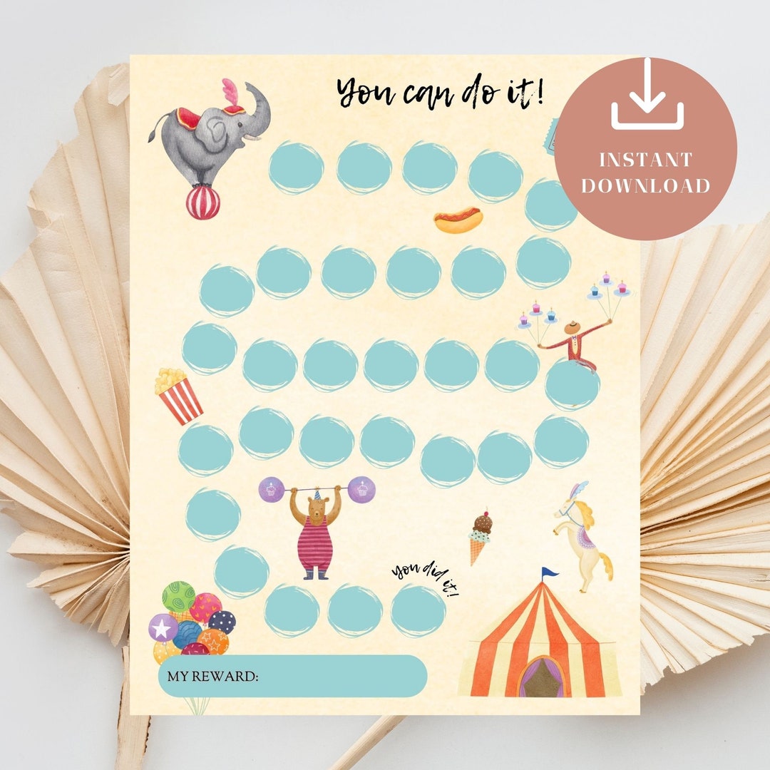 Circus You Can Do It Reward Chart, Printable Behavior, Children Daily ...