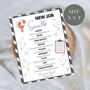 New Employee Survival Kit, New Job Tag Editable Template, Career ...