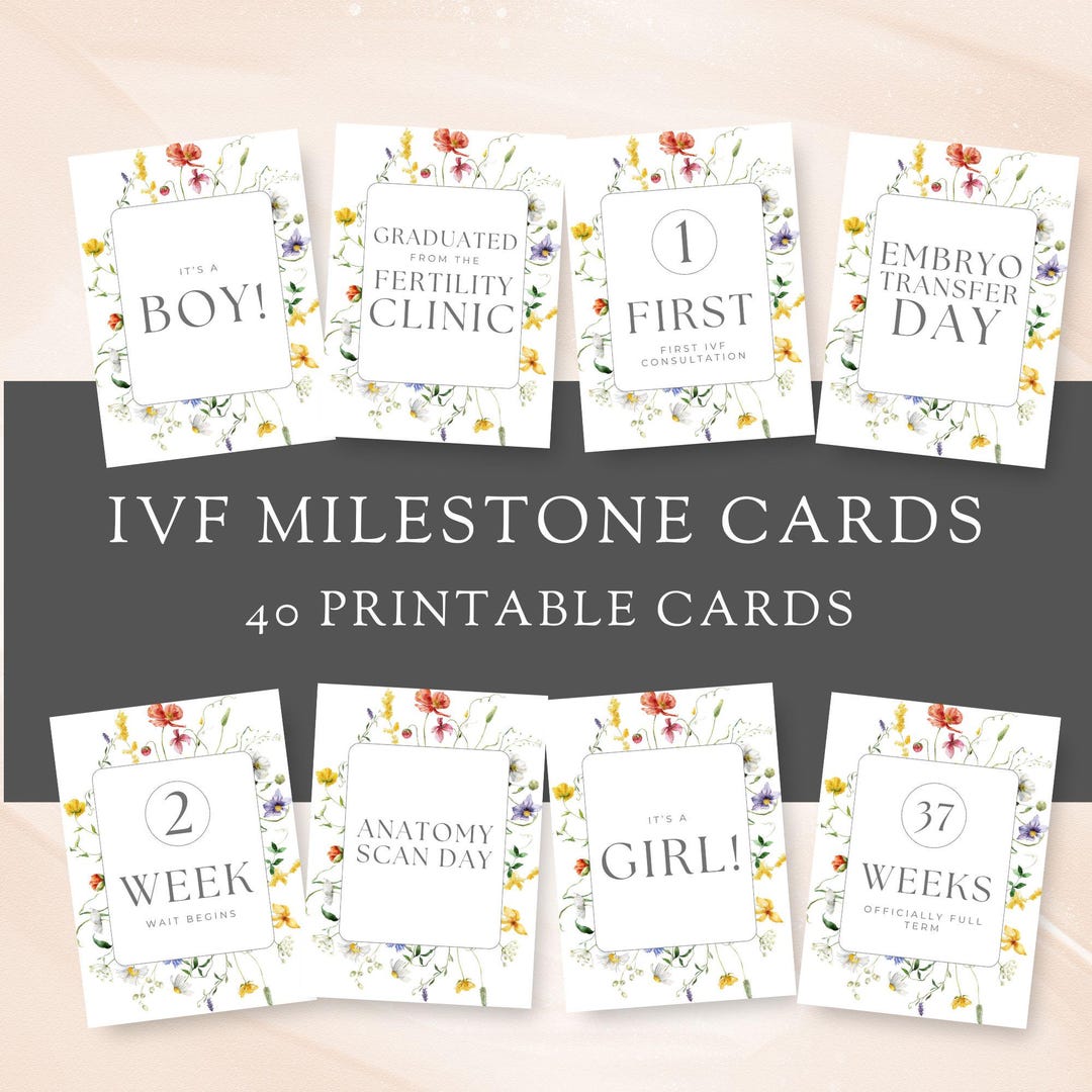 IVF Milestone Cards, Printable Infertility Cards for IVF Journey ...