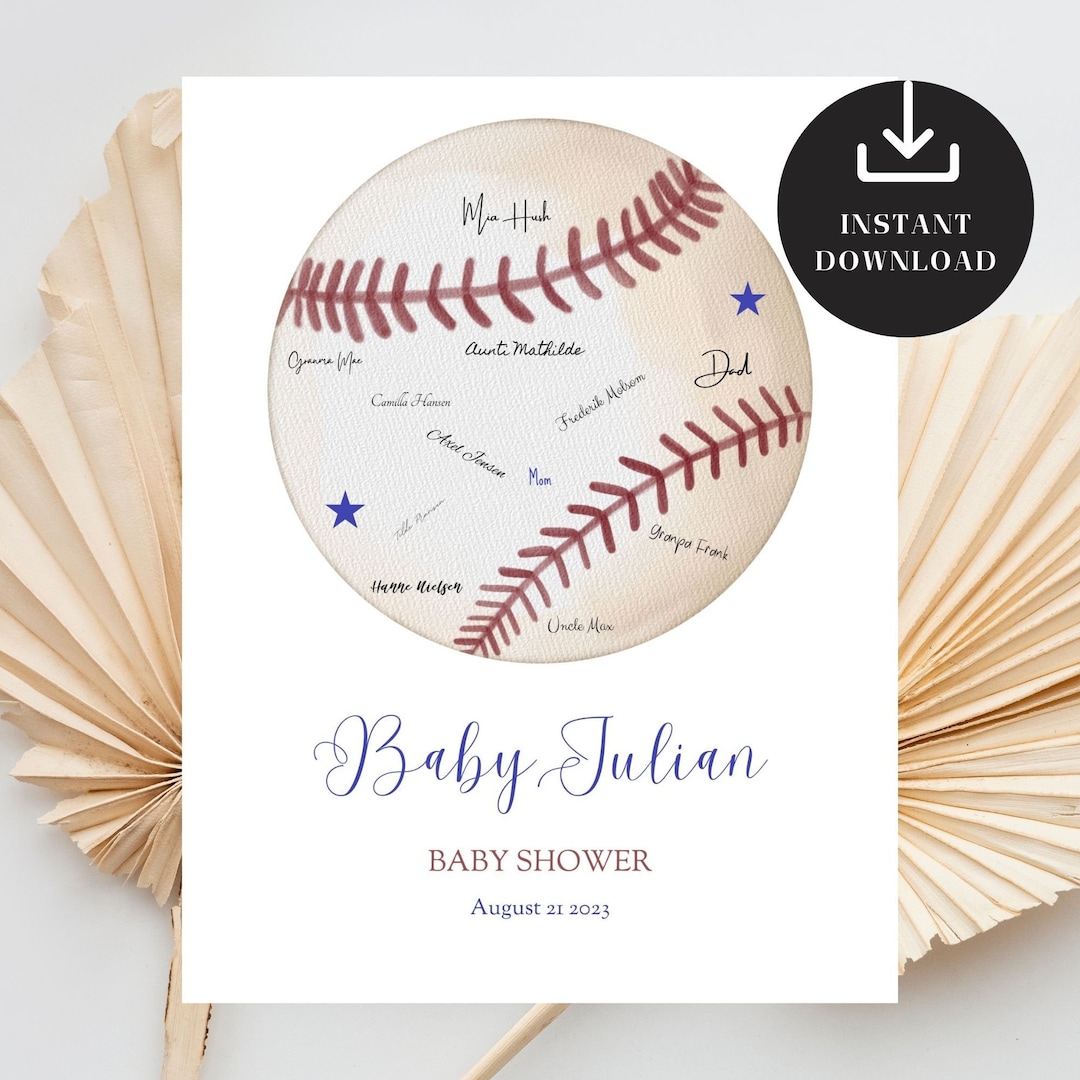 Unique Guestbook Signature Baseball, Baby Shower or First Birthday ...
