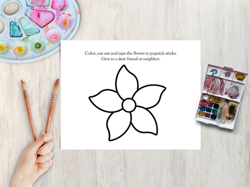 Printable May Day Cards for Kids, Flower Cutouts, Coloring, Spring ...