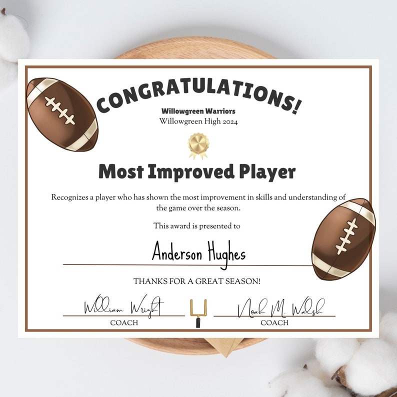 Editable Football Award Certificates, Award Ceremony Certificates, End ...