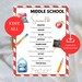 Middle School Survival Kit Printable, Back to School, Teacher Gift ...