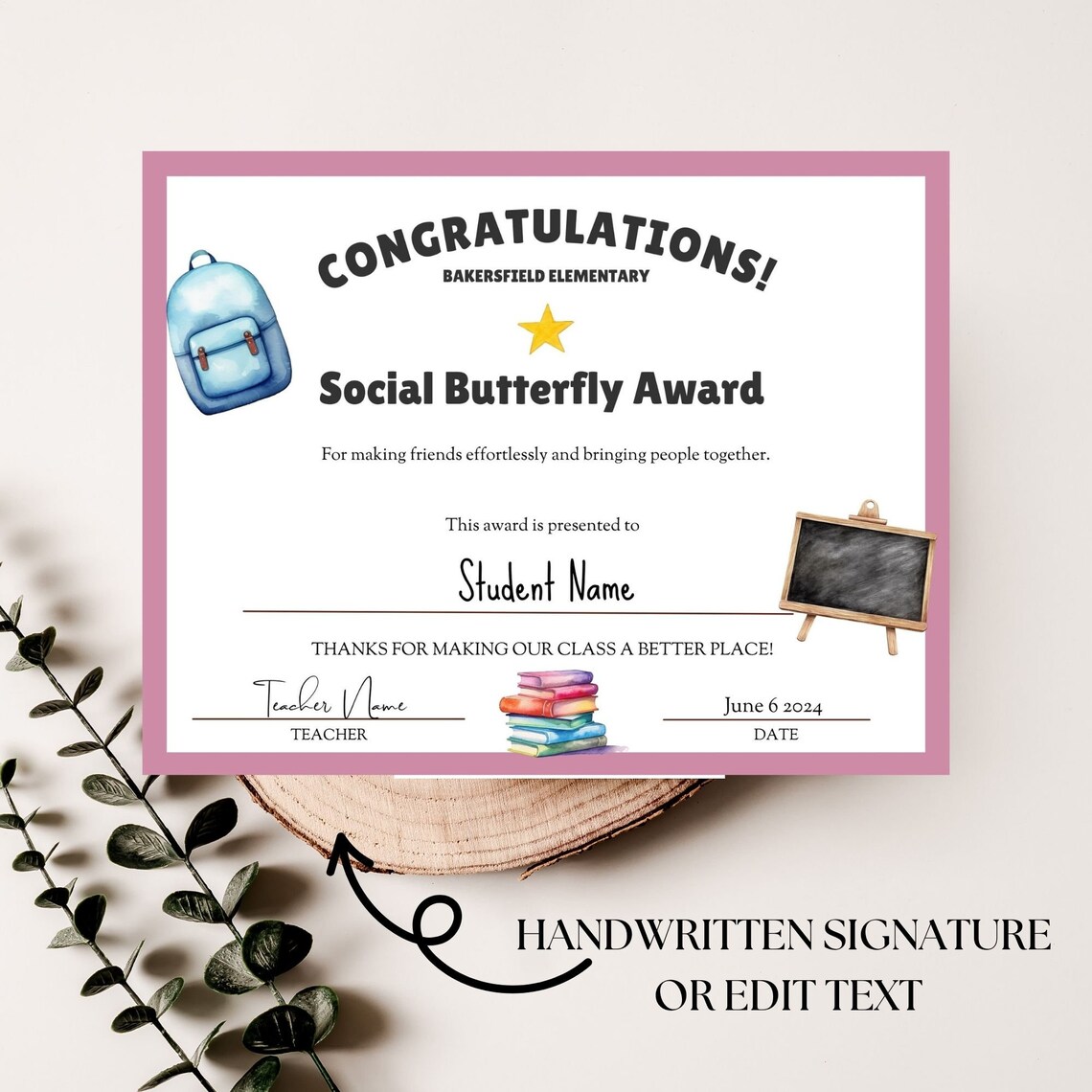 Classroom Awards Certificate, End of School Year Achievement, Students ...