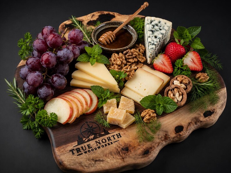 Walnut Cutting Board, Live Edge Walnut Board, Handmade Kitchen Board ...