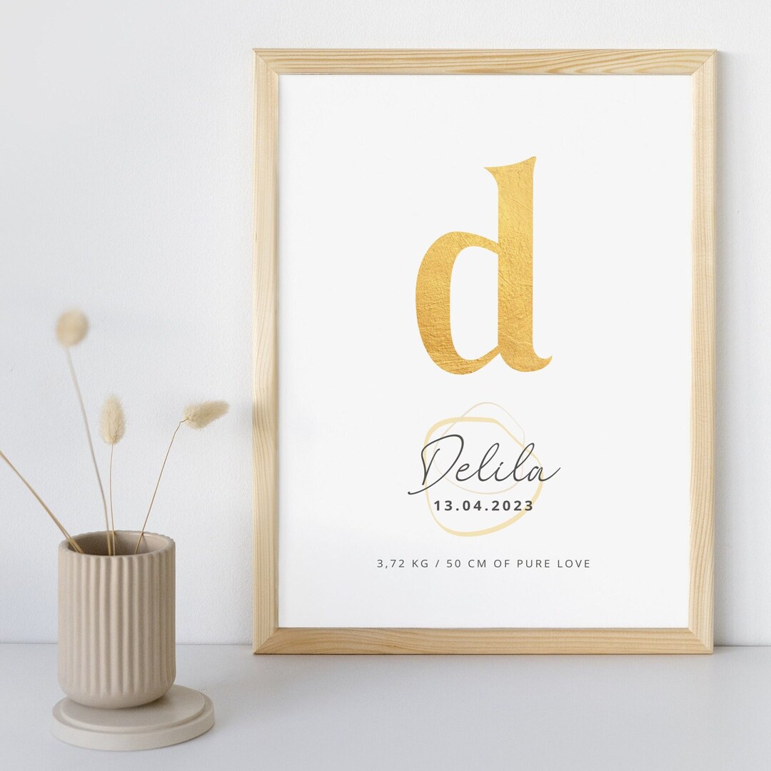 Custom Baby Birth Chart and Name Poster, Nursery Wall Decor, Ready in 6 ...