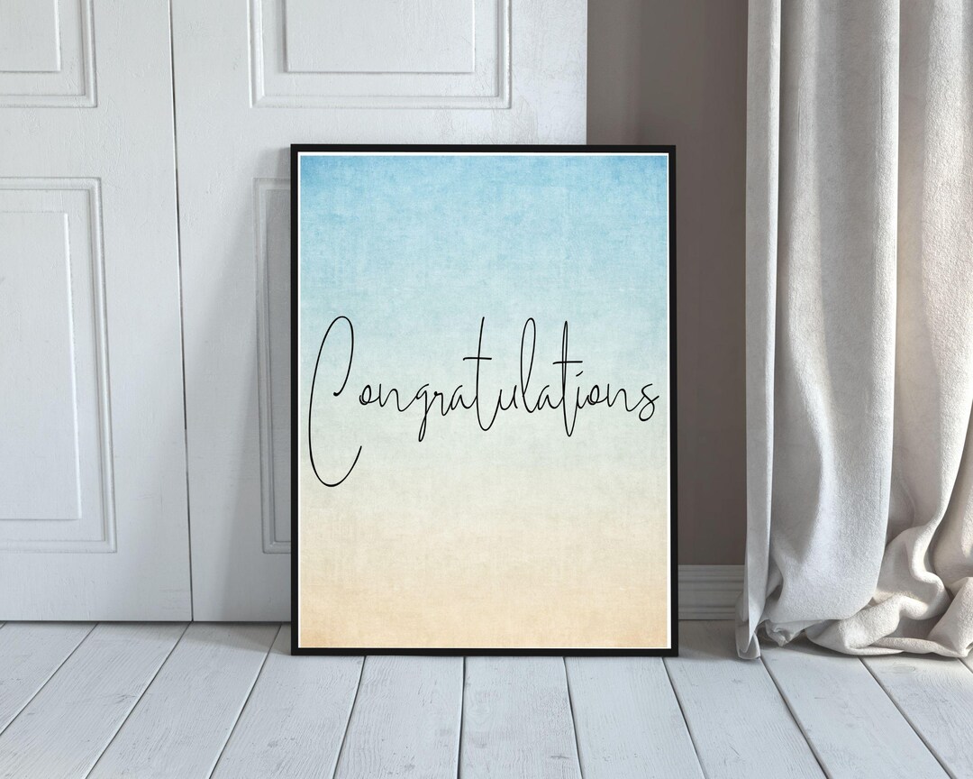 CONGRATULATIONS Wall Art Printable | Celebration Poster | High ...