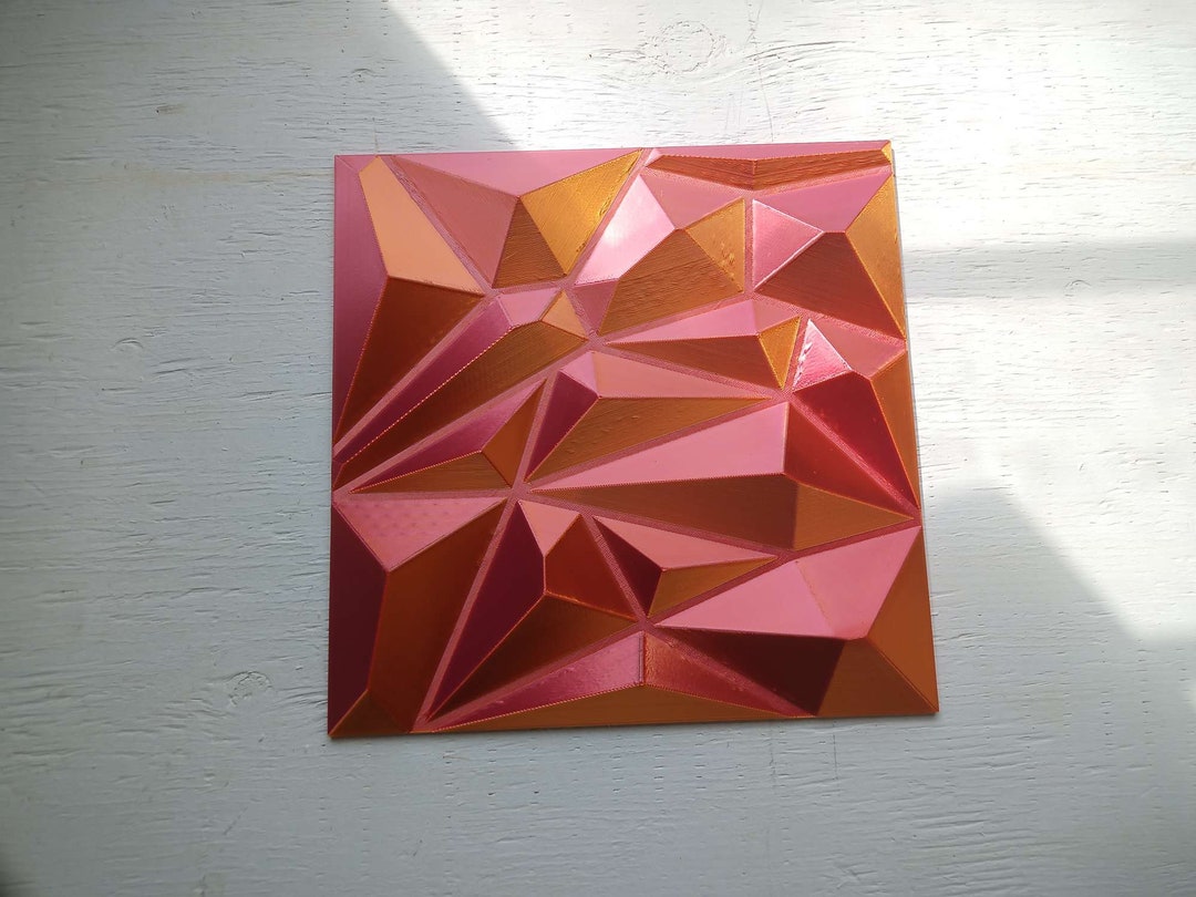 Iridescent Gilded Pink Diamond Wall Panel - Etsy