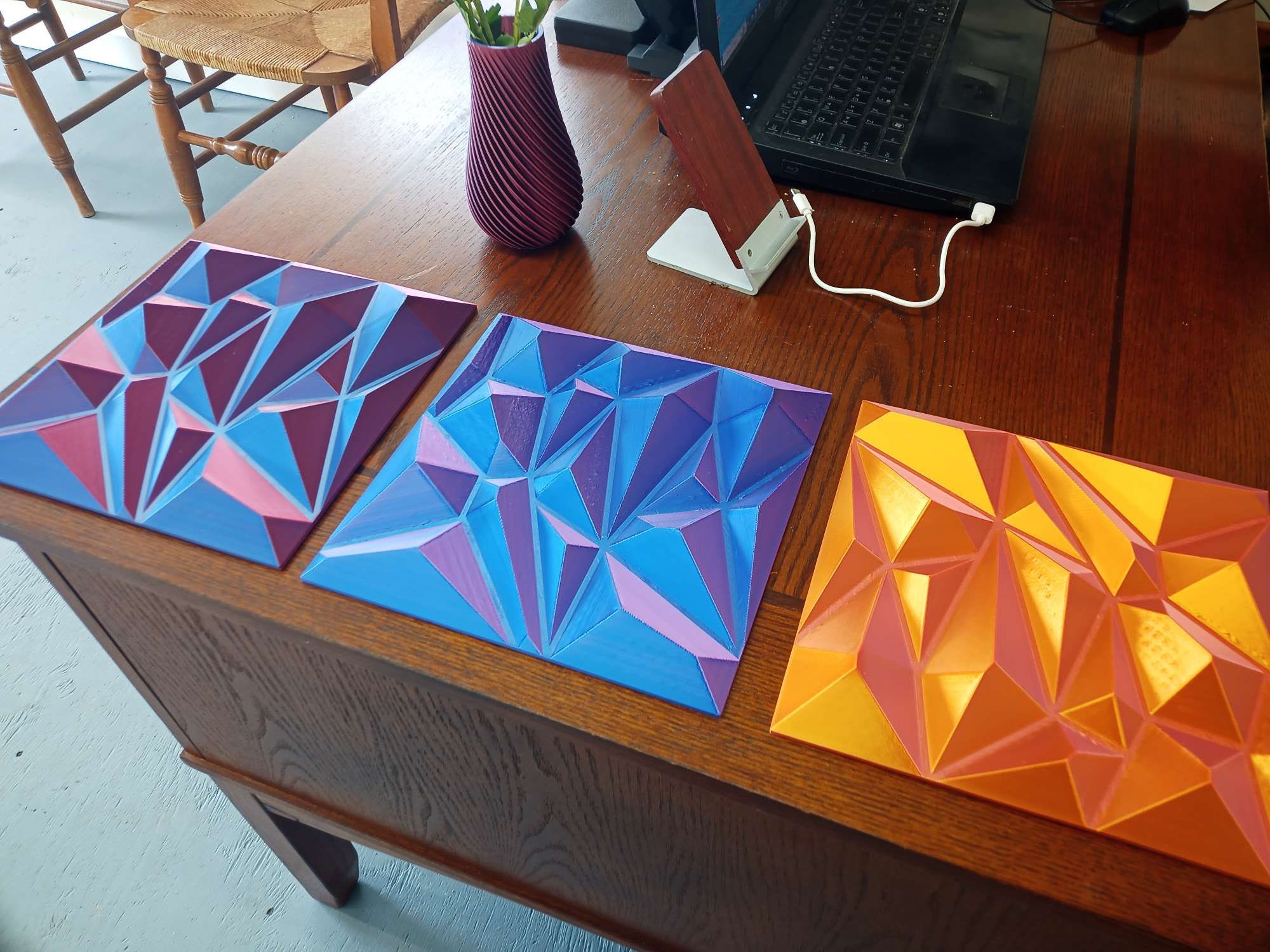 Iridescent Gilded Pink Diamond Wall Panel - Etsy