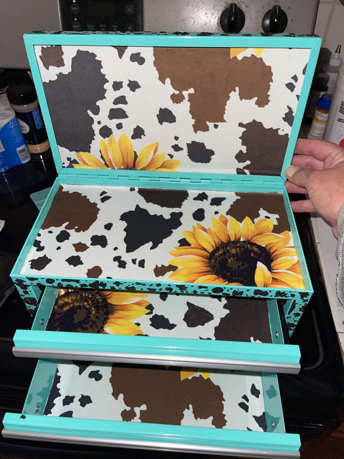Custom Teal Kobalt 2 Drawer Mini Toolbox/ Makeup/ Jewelry Box....your ...