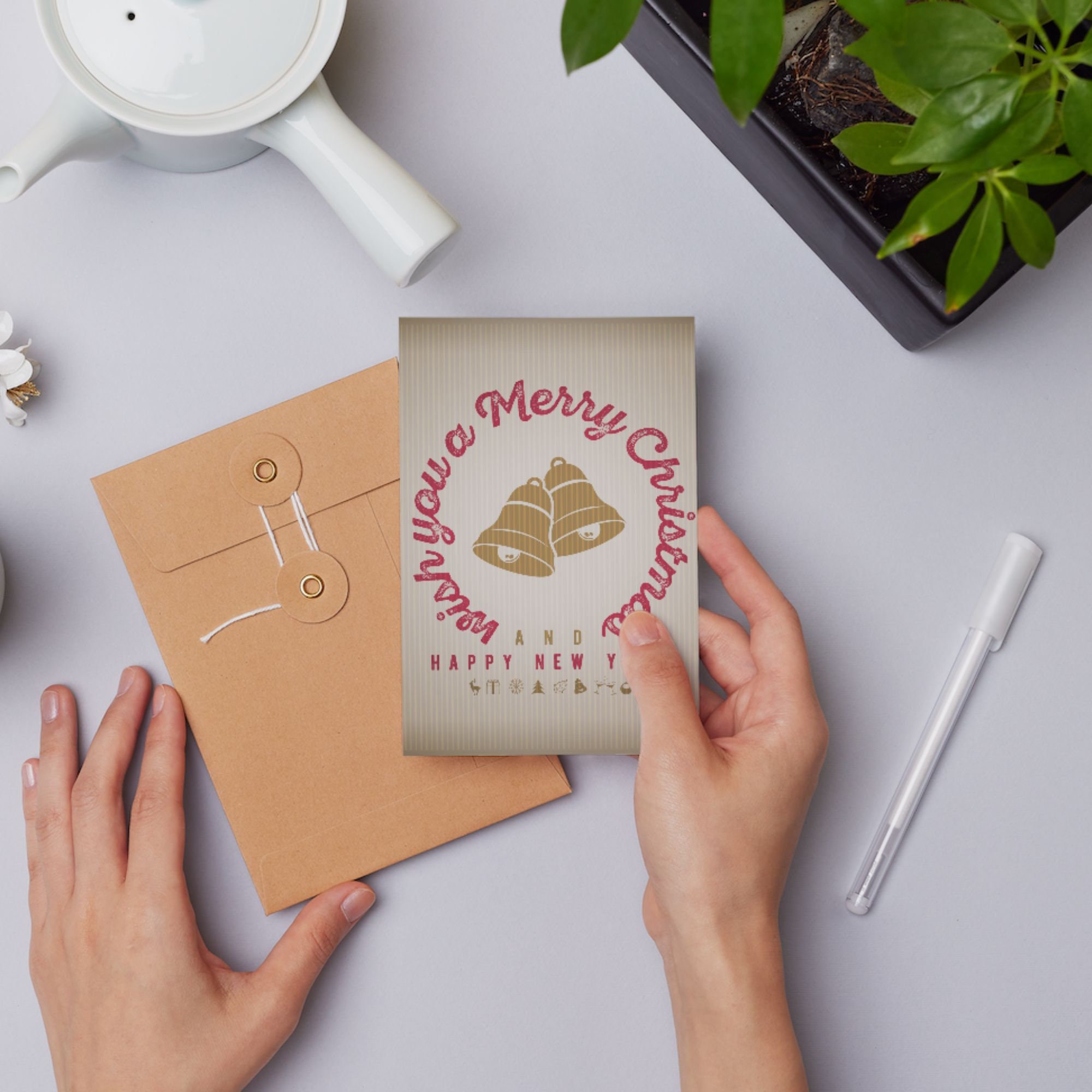 Digital Printable Illustrations of Christmas Cards, Sticker or Posters ...