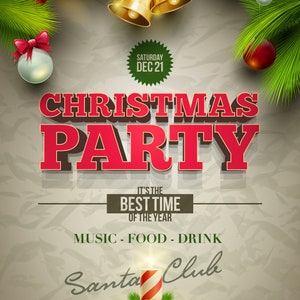 7 Digital Printable Vector Illustration of Christmas Cards, Sticker or ...