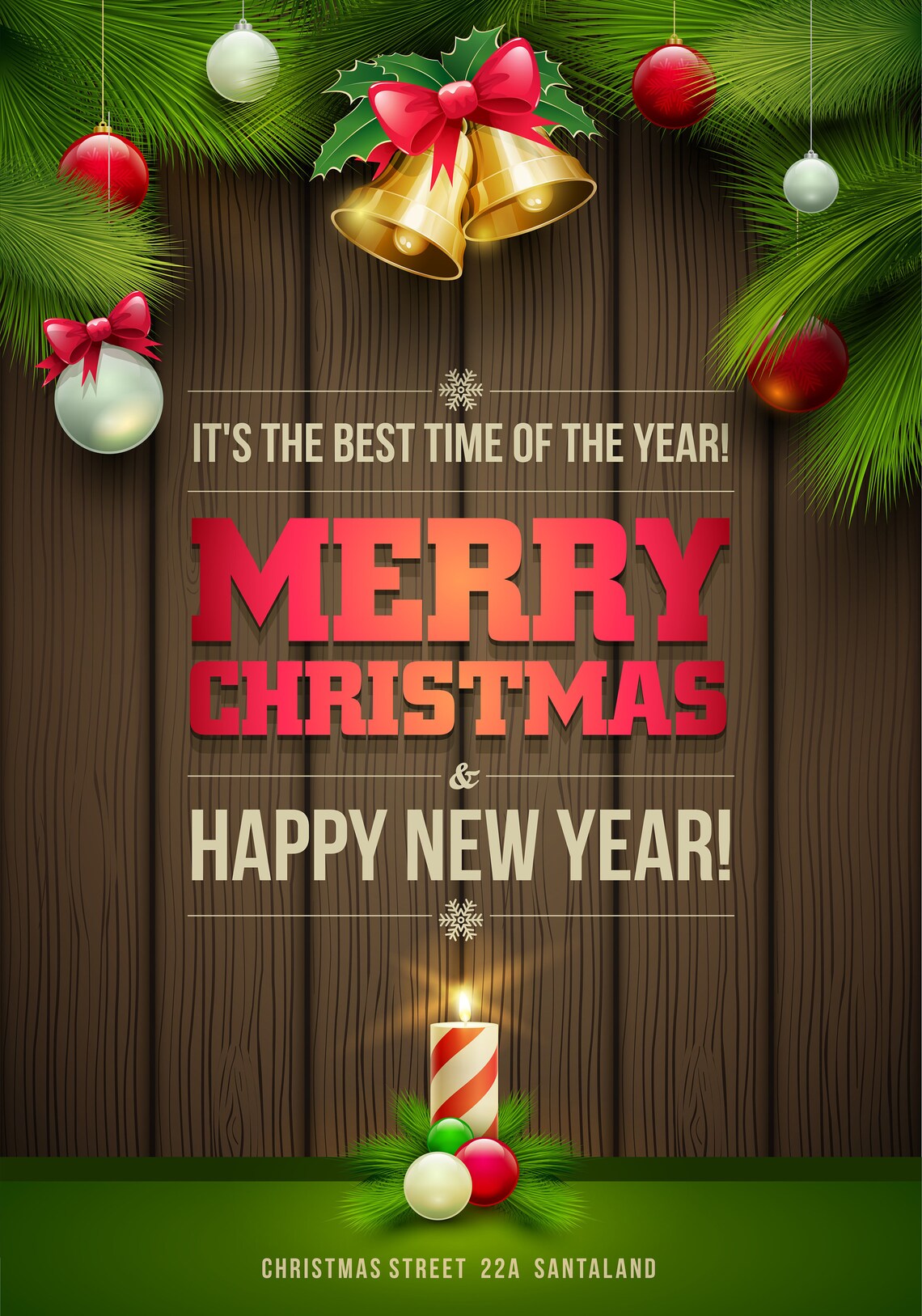 Digital Printable Vector Illustration of Christmas Posters With Ticket ...