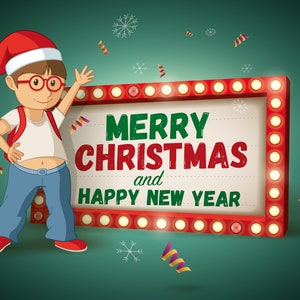 8 Digital Printable Christmas Cards, Sticker or Posters Featuring Child ...