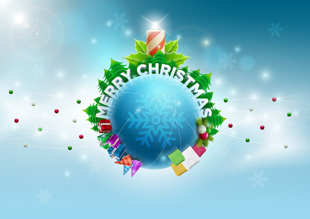 6 Digital Printable Vector Christmas Card, Poster or Sticker ...