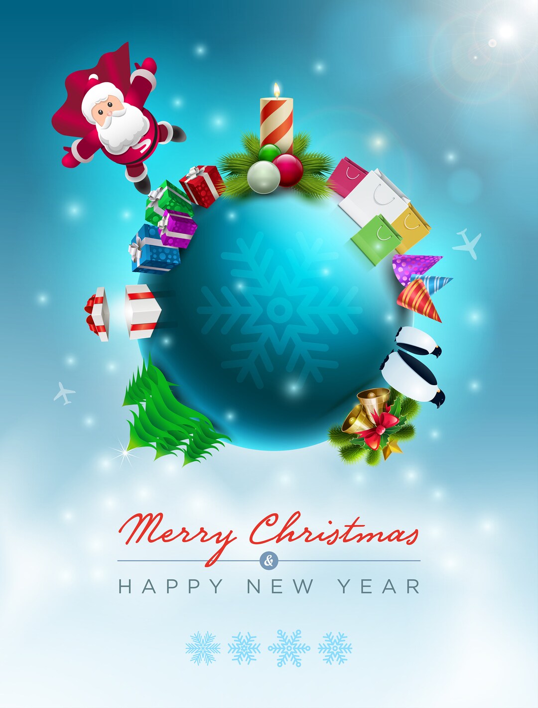 Digital Printable Vector Illustration of Christmas Cards, Sticker or ...