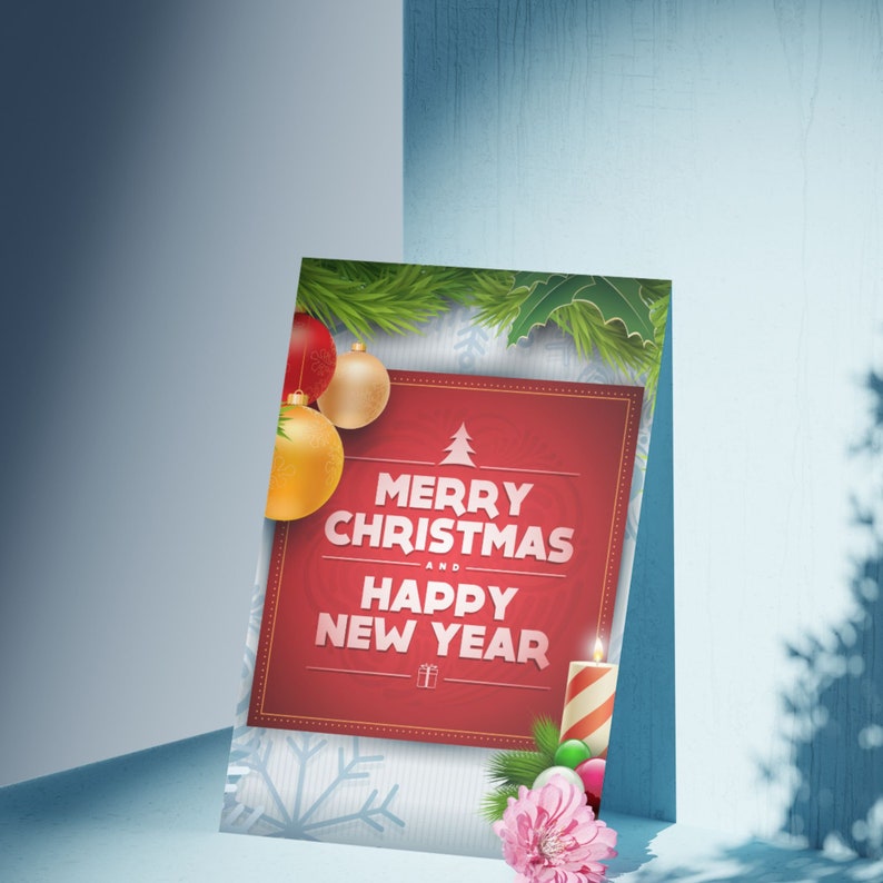 9 Digital Printable Illustrations of Christmas Cards, Sticker or ...
