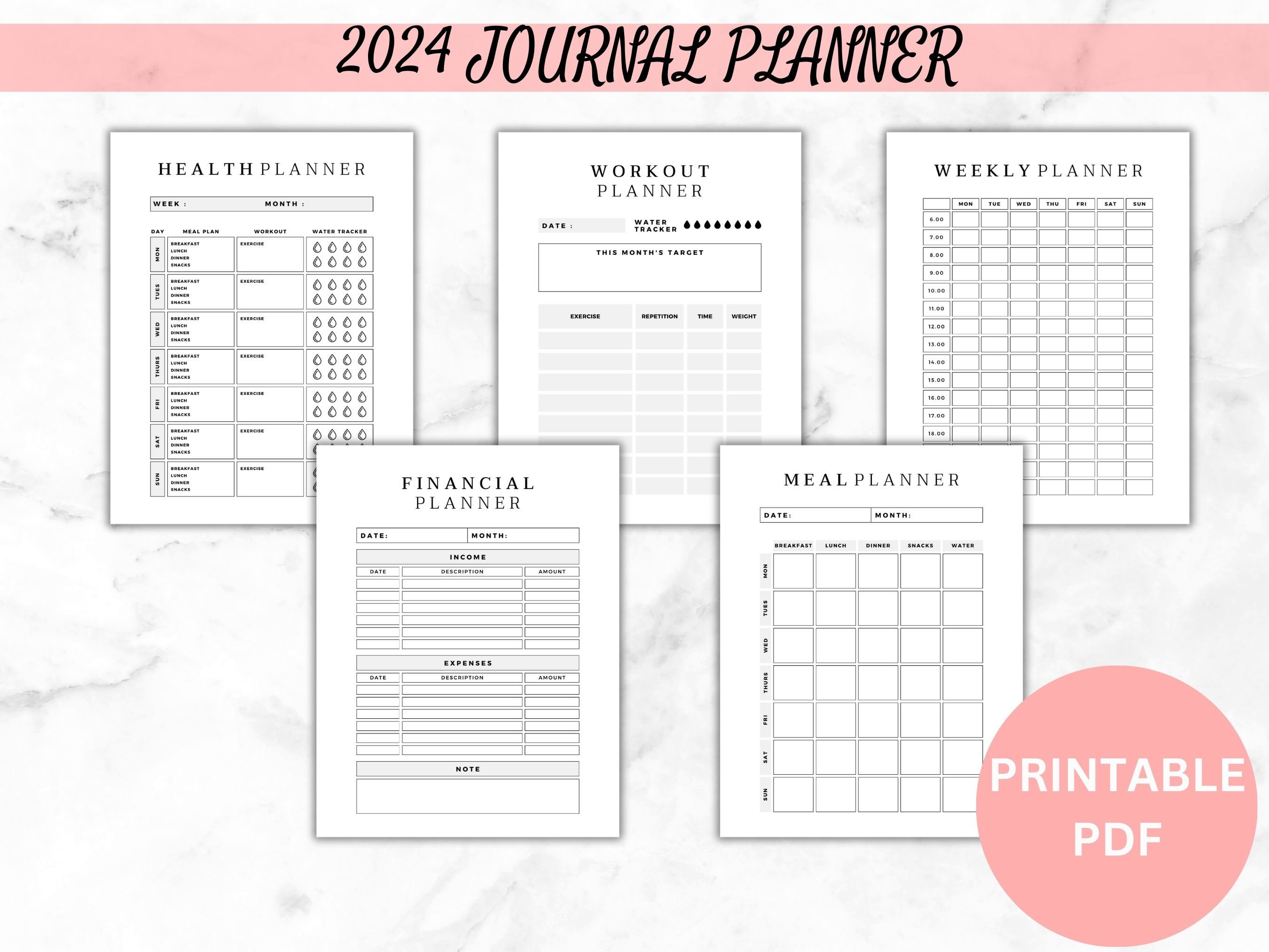 Printable All in One Planner, Weekly Planner, Monthly Planner ...