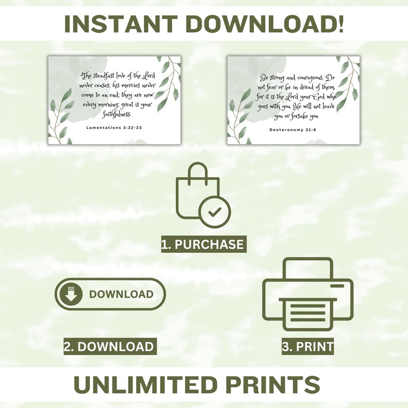 Scripture Cards: Uplifting Bible Verse Cards (digital Printable) - Etsy