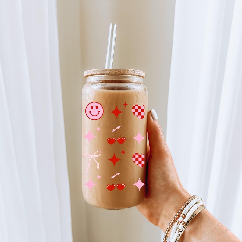 Pink Aesthetic Wrap Png Checkered Print Tumbler Wraps Smiley Face ...