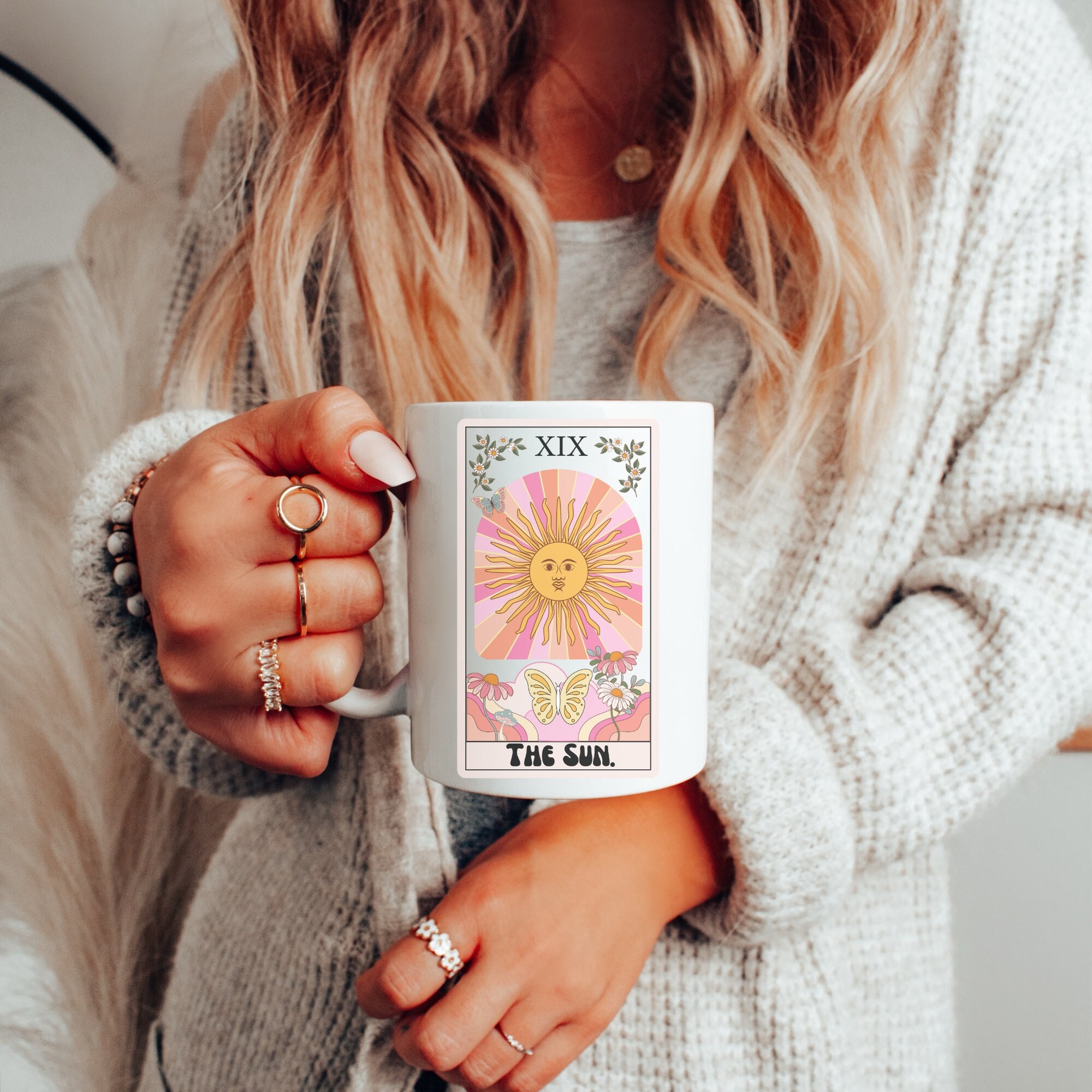 The Sun Tarot Card SVG Sun Svg Butterfly Svg Rainbow Boho Svg Tarot ...