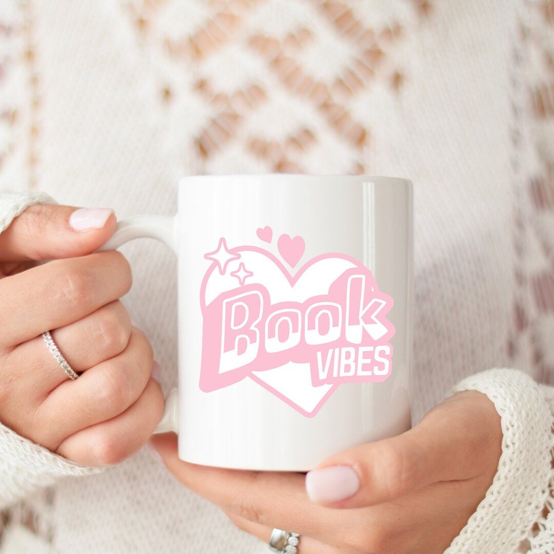 Book Vibes Decal Png Pink Aesthetic Svg Heart Shaped Digital Download ...