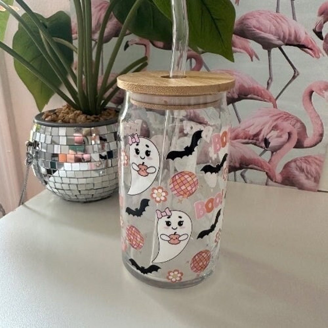 Disco Retro Boo Ghost Libby Cup Wrap 16 0z SVG File for Digital ...