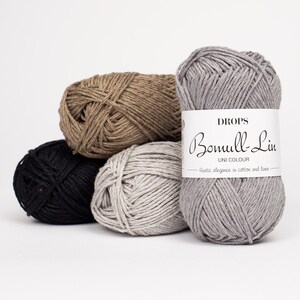 DROPS Bomull-lin, Cotton and Linen Yarn, Natural Yarn Linen, Yarn for ...