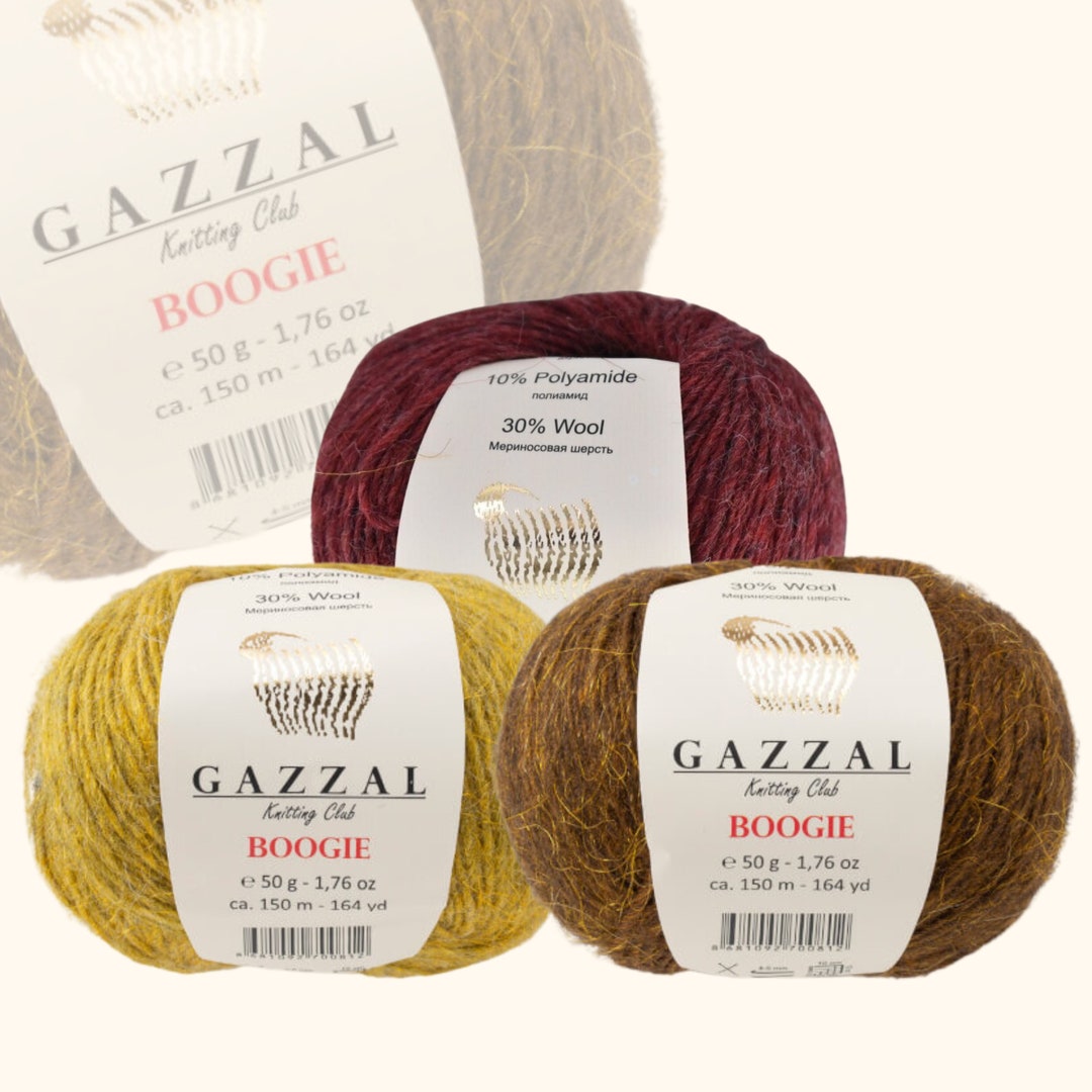 Gazzal Boogie Wool Yarn Wool Blends Knitting Yarn Mixed Wool - Etsy
