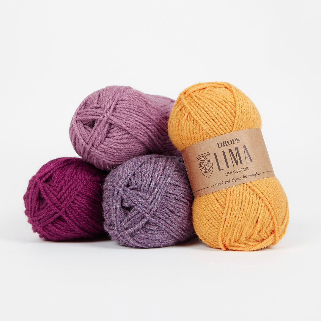 DROPS Lima Alpaca Wool Yarn, Worsted DK Weight 8 Ply Yarn, Craft ...