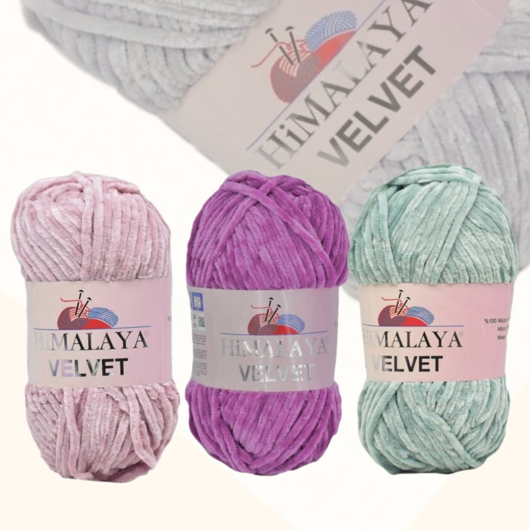 Himalaya Velvet Yarn, Plush Super Bulky Yarn, Crochet Yarn, Knitted ...