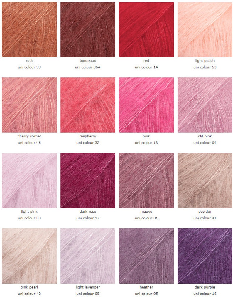 Drops Kid Silk Premium Soft Yarn, Blend Mohair and Silk Yarns, Luxury ...
