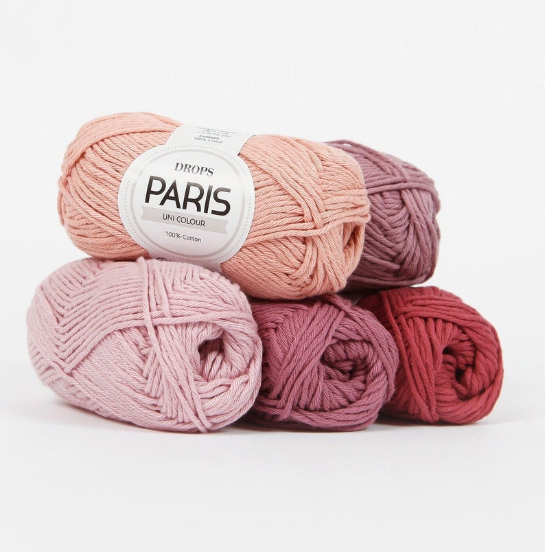DROPS Paris Cotton Yarn, Aran Weight Yarn, Natural Summer Yarn, Pure ...