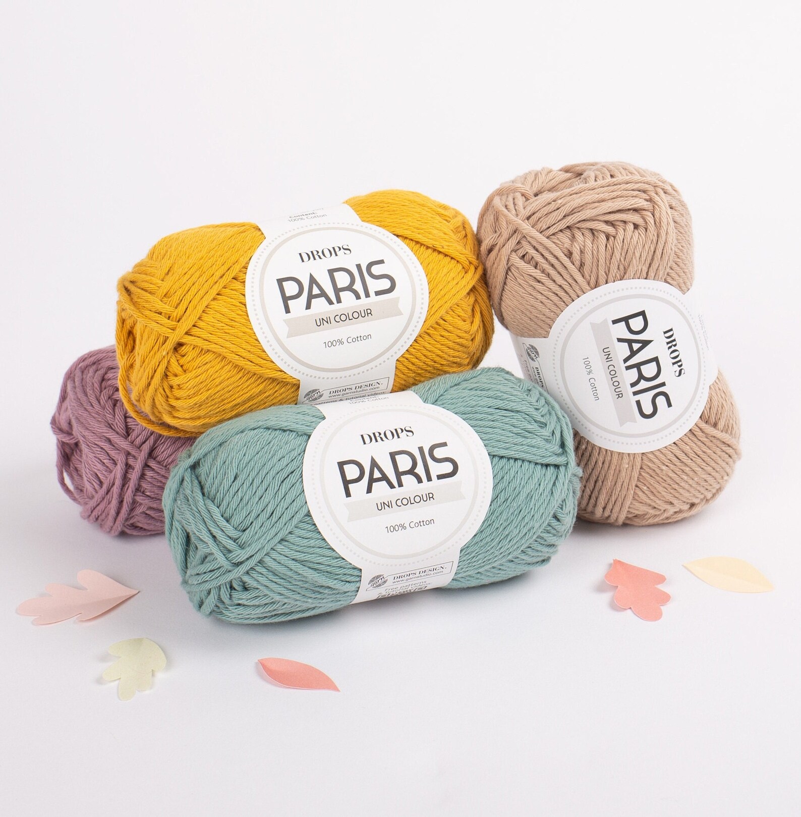 DROPS Paris Cotton Yarn, Aran Weight Yarn, Natural Summer Yarn, Pure ...