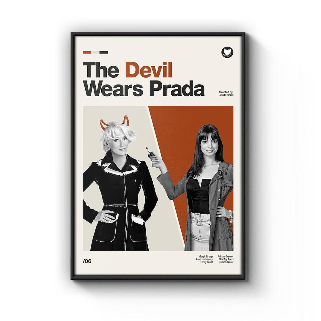 Mid Century Modern the Devil Wears Prada Movie Poster Retro - Etsy