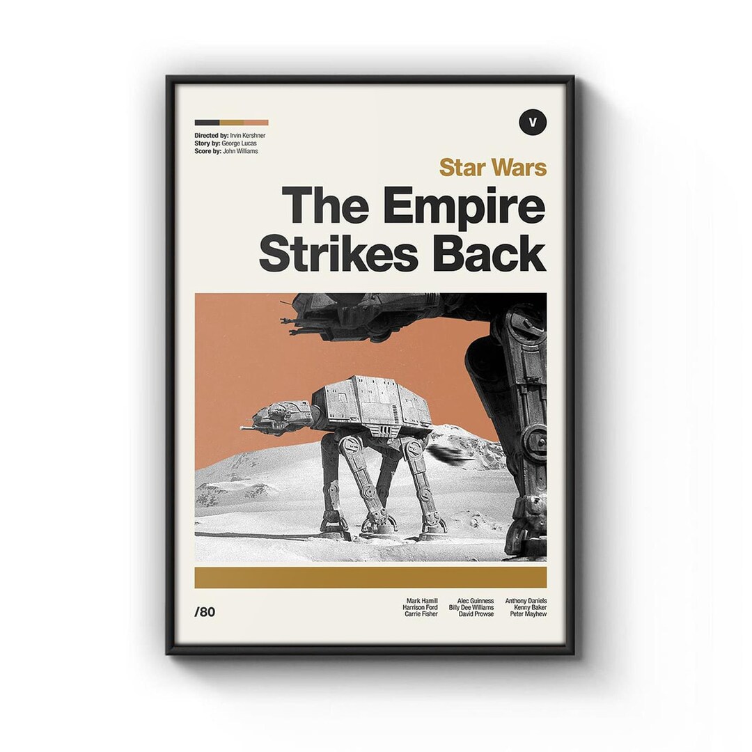 Mid Century Modern Star Wars: the Empire Strikes Back Movie - Etsy