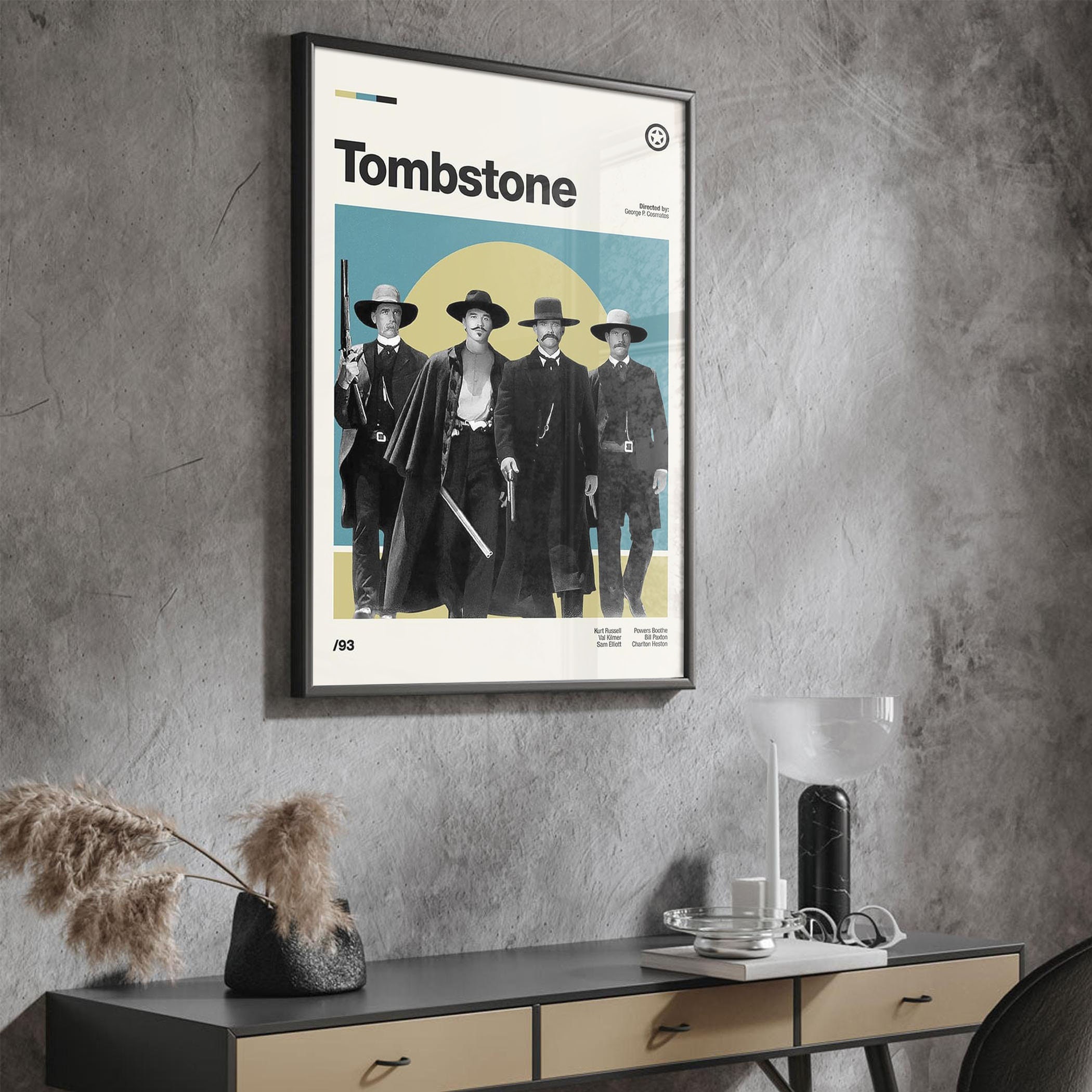 Mid Century Modern Tombstone Movie Poster Retro Movie Room - Etsy