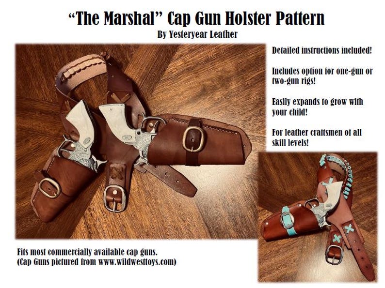 Leathercraft Pattern: "the Marshal" Cap Gun Holster - Etsy