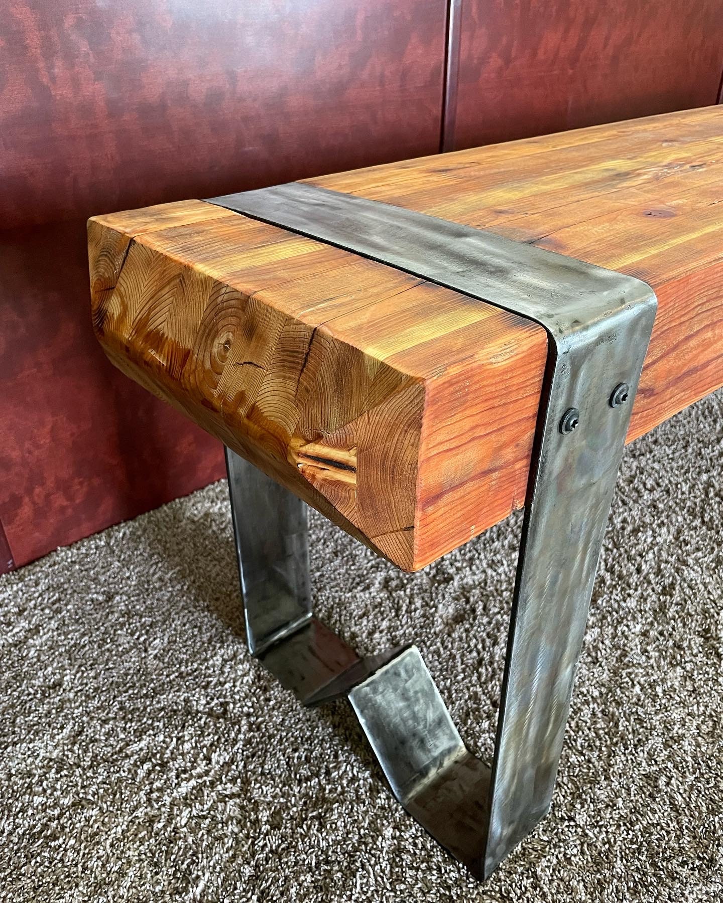 Rustic Bridge Beam Bench W/metal Legs - Etsy