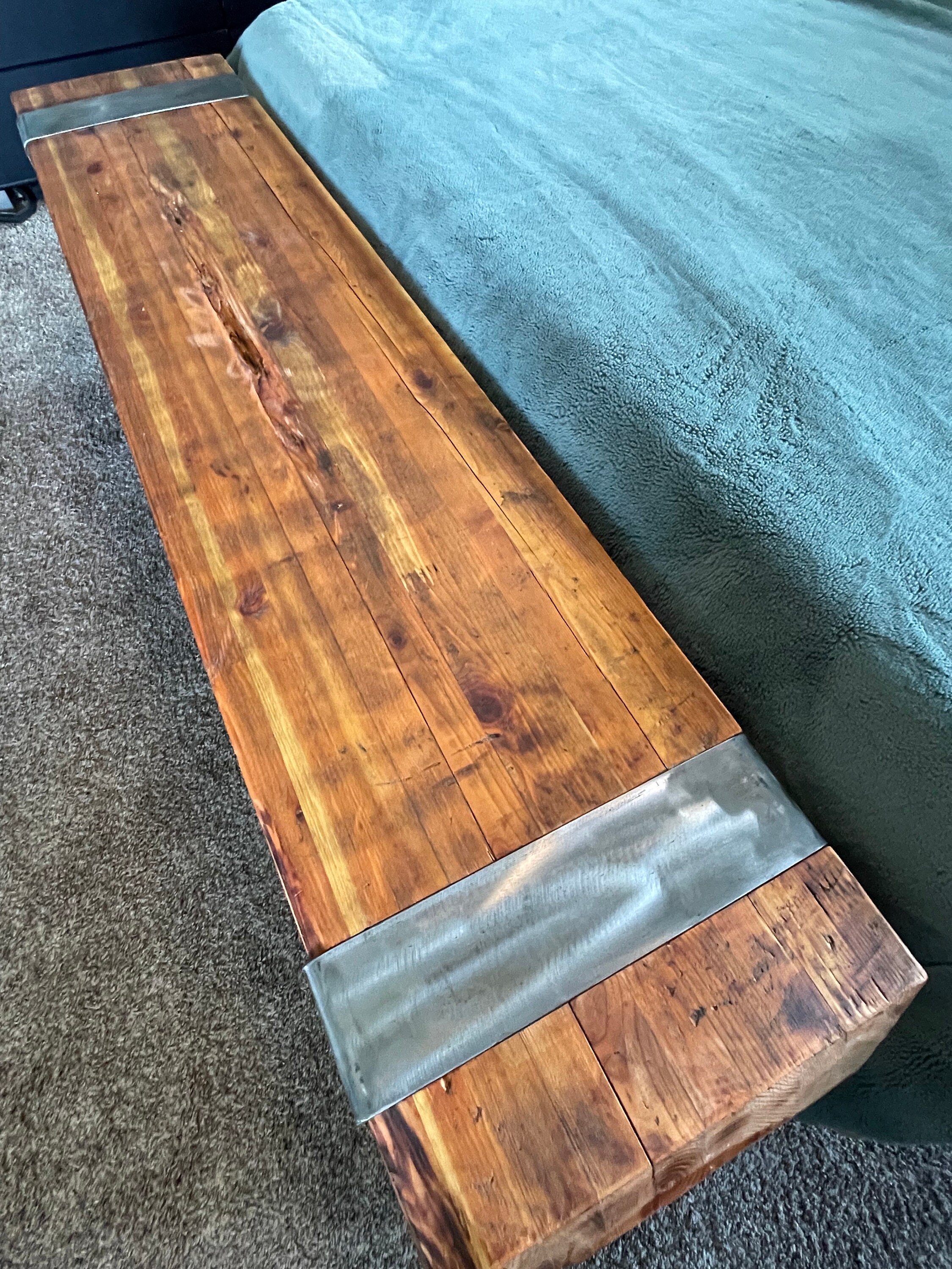 Rustic Bridge Beam Bench W/metal Legs - Etsy