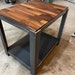 Butcher Block End Table W/metal Base Shelf - Etsy