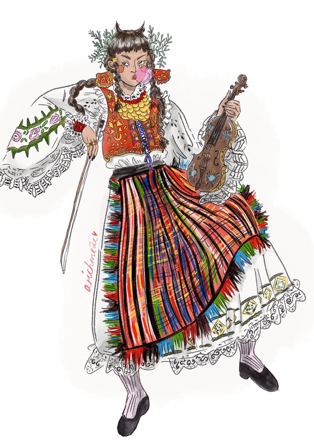 Slavic Balkan Girl A5 Print - Etsy