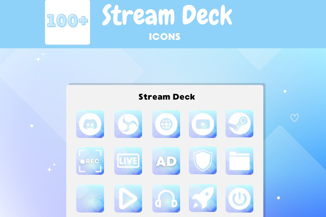 Stream Deck Icons Blue Gradient 100+ | Elgato Stream Deck and Stream ...