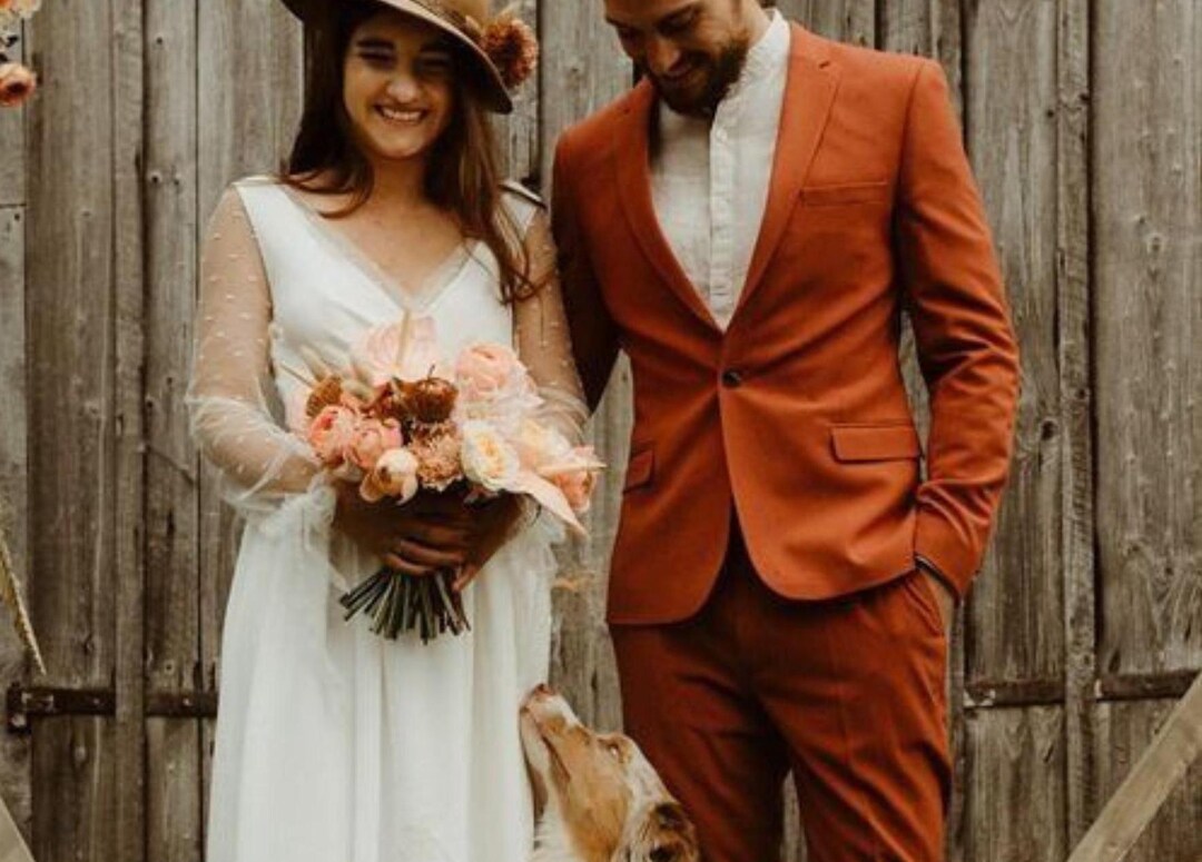 Terracotta Men's Suit: Custom Wedding, Prom, or Dinner Suit - Etsy
