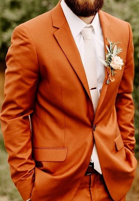 Terracotta Rust Men Suit Men's Suit for Groom and Groomsmen Suit ...